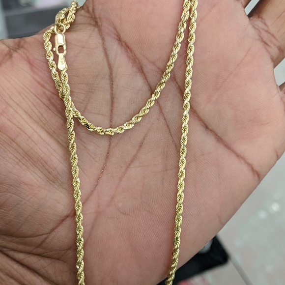 Unbrand | Jewelry | Kt Real Gold Rope Chain 2mm 20 Inches | Poshmark